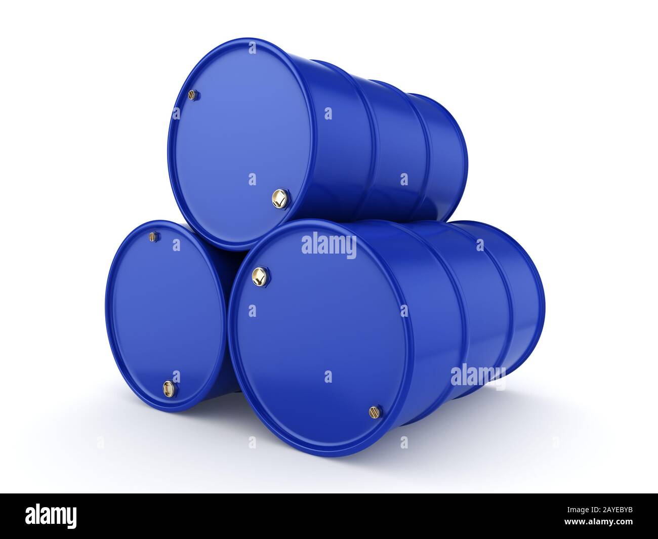 3D rendering blue barrels Stock Photo - Alamy