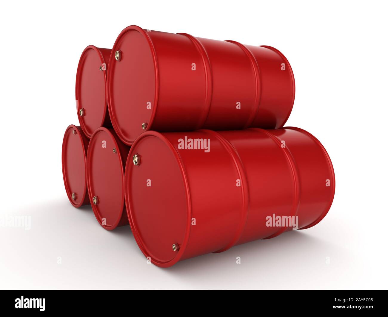 3D rendering red barrels Stock Photo - Alamy