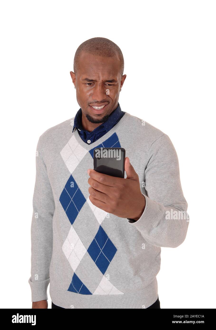 Shocked african mature man hi-res stock photography and images - Alamy