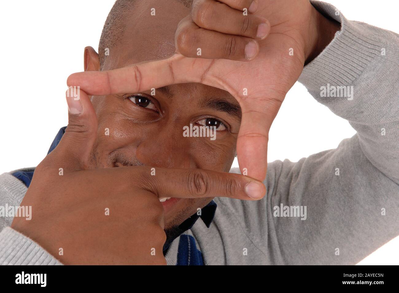Close up african hand showing hi-res stock photography and images - Alamy