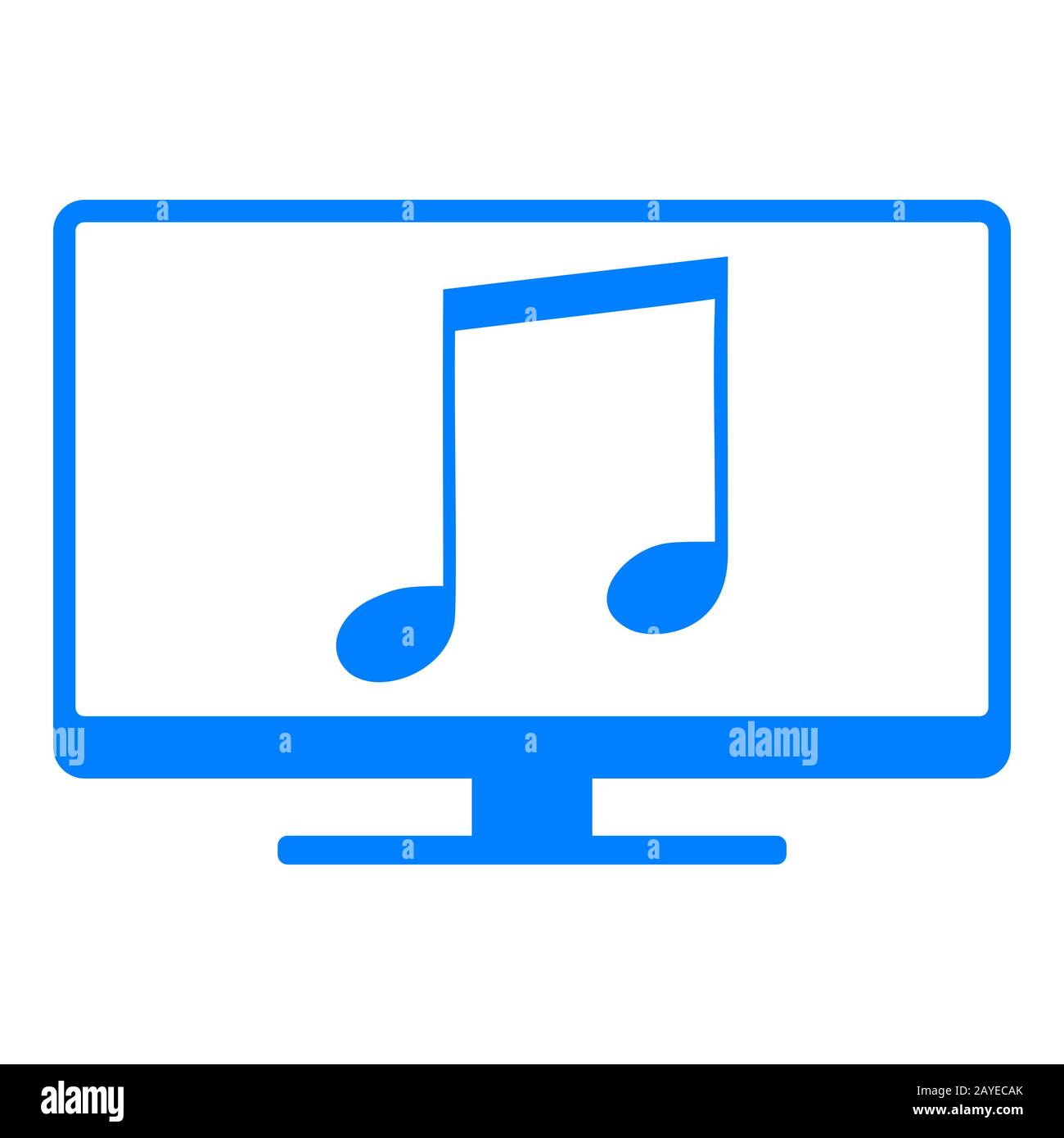 Music note and screen Stock Photo - Alamy