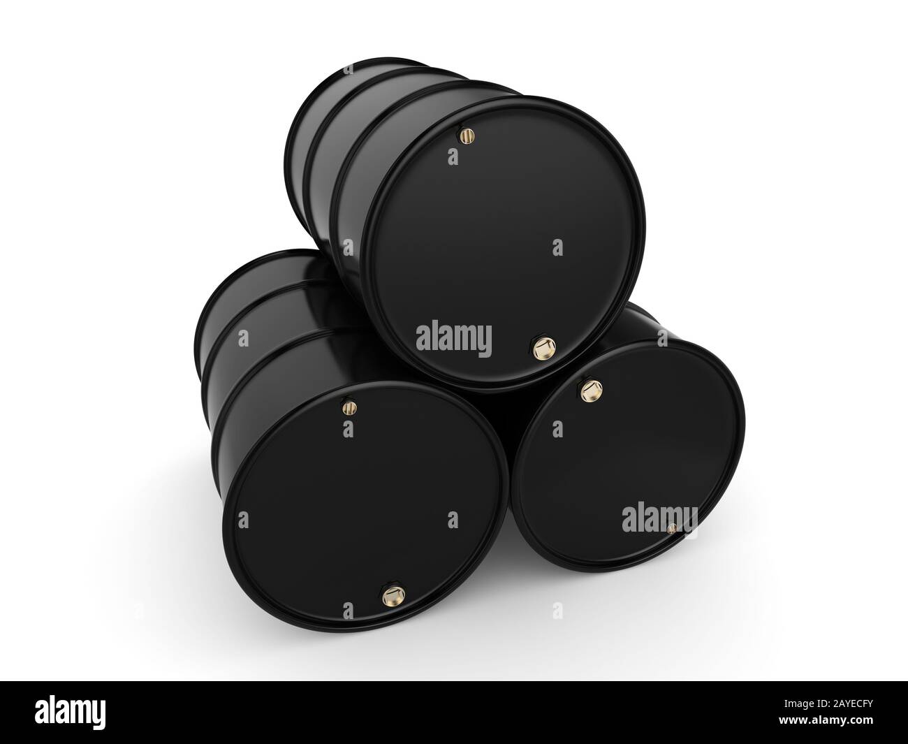 3D rendering black barrels Stock Photo - Alamy