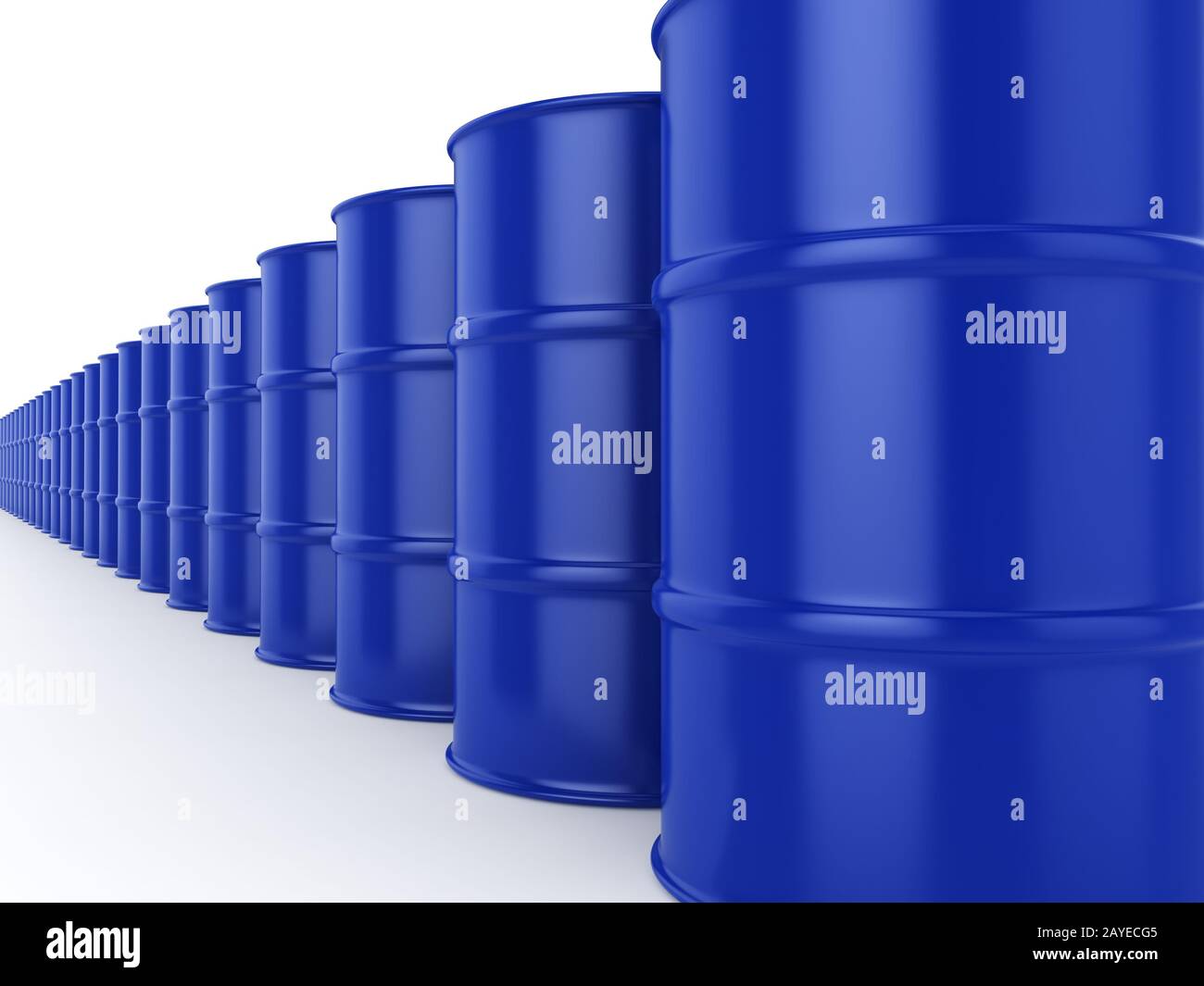 3D rendering blue barrels Stock Photo - Alamy