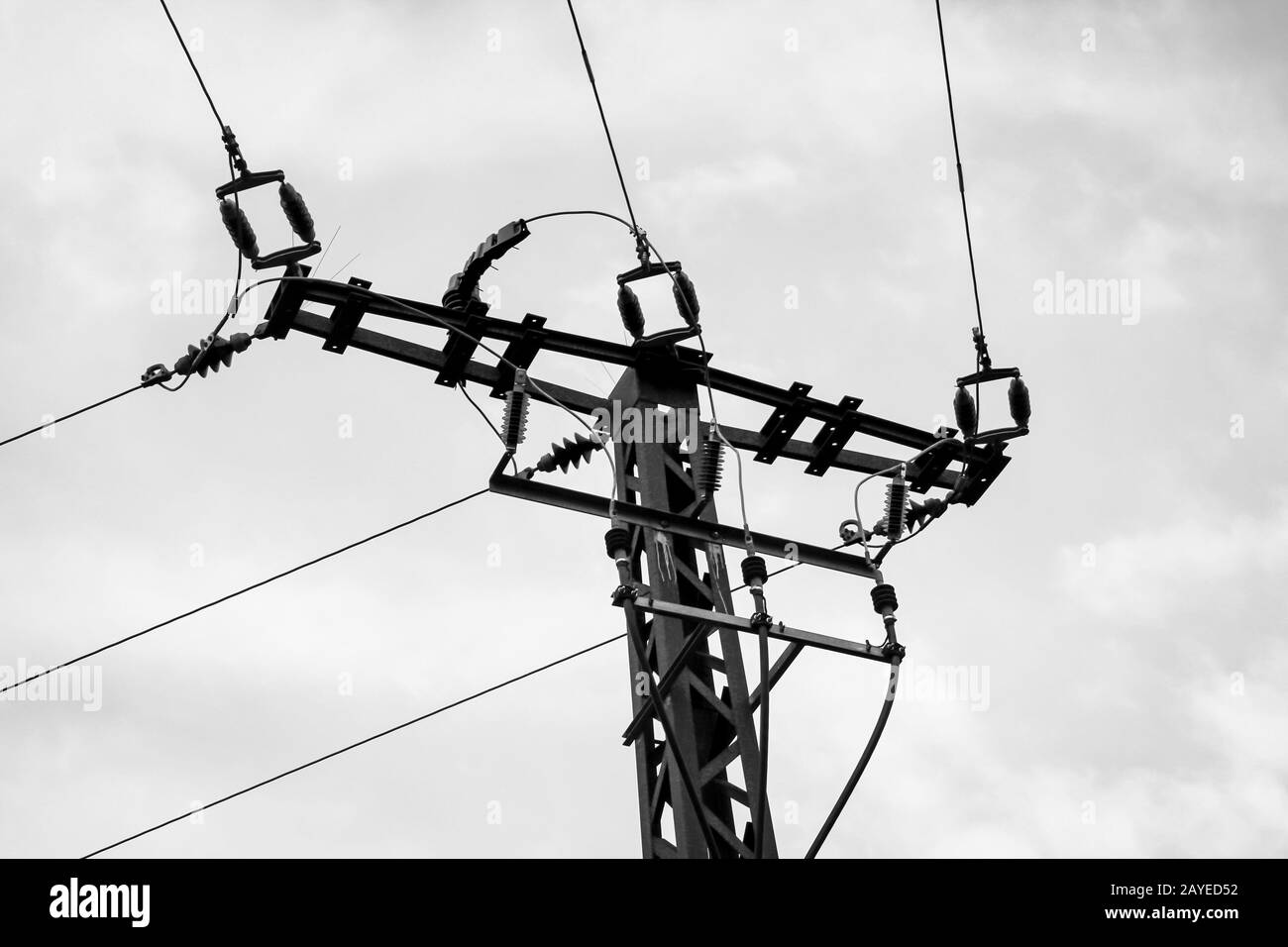 Power pole line direction Black and White Stock Photos & Images - Alamy