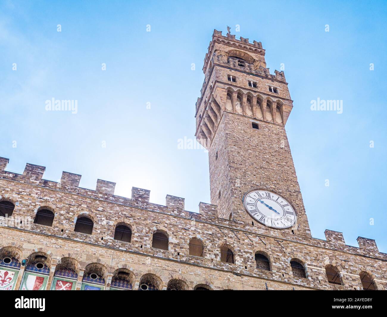 View of the The tower of the Palazzo Vecchio in Firenze Stock Photo - Alamy