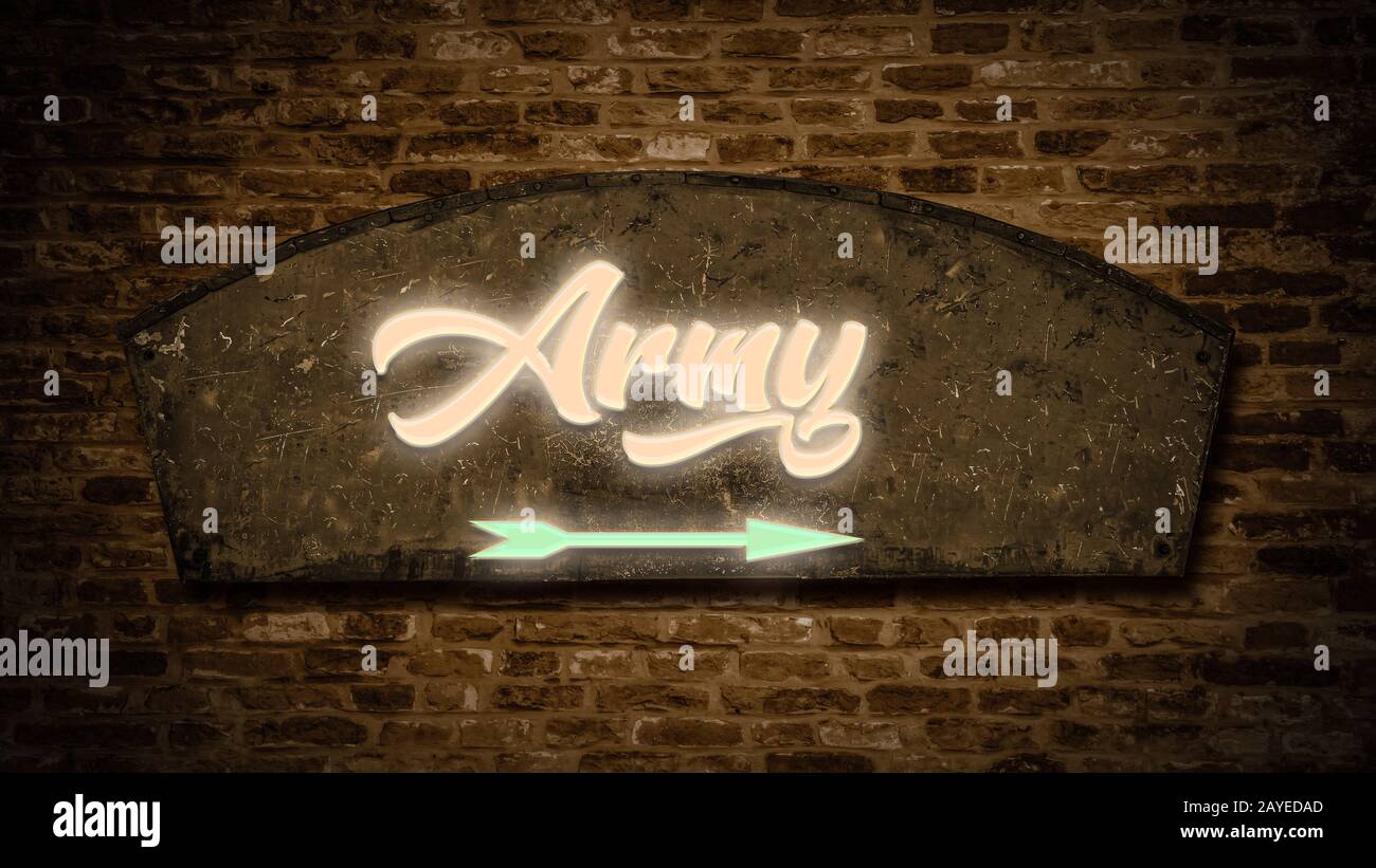 Street Sign to Army Stock Photo - Alamy