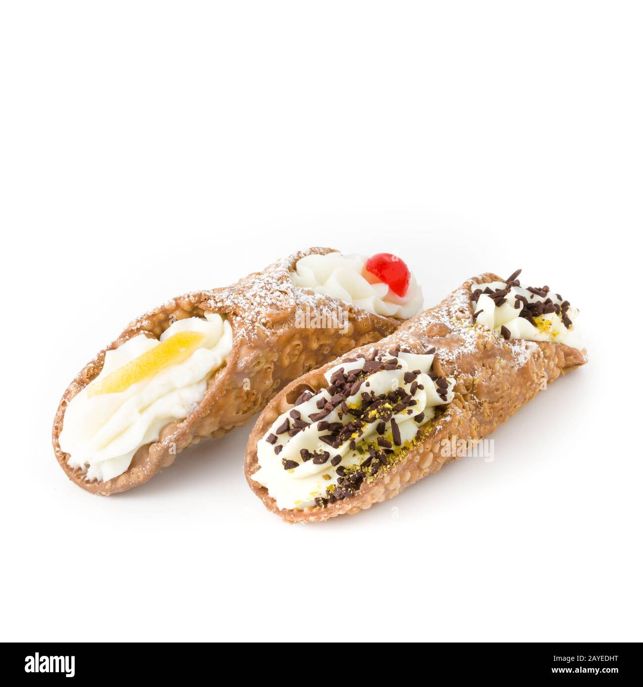 Two cannoli pastries Stock Photo - Alamy