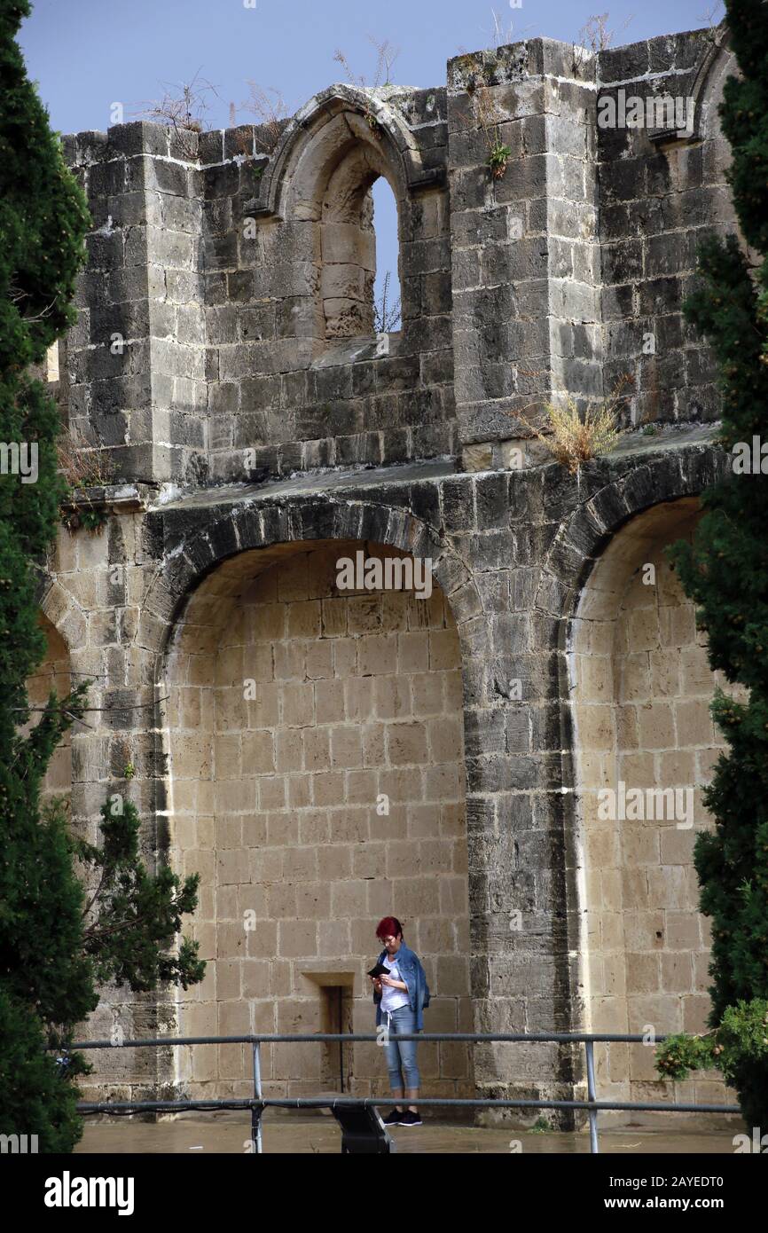 Bellapais monastery ruin hi-res stock photography and images - Alamy