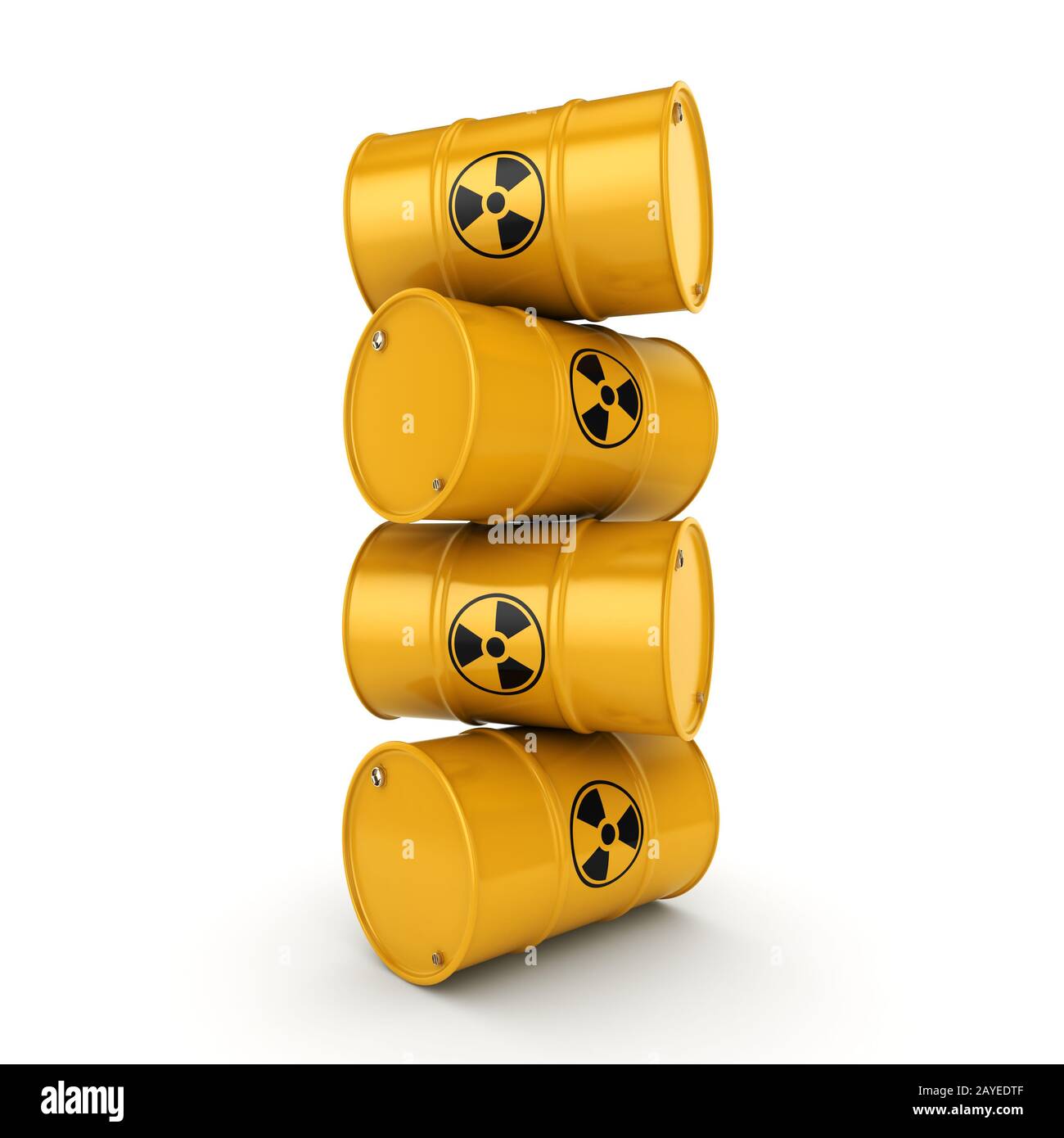 3D rendering radioactive barrels Stock Photo - Alamy
