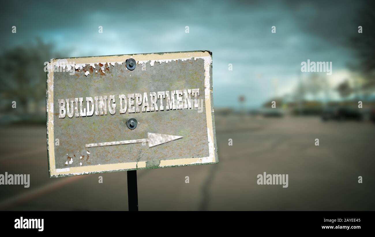 Street Sign Building Department Stock Photo - Alamy
