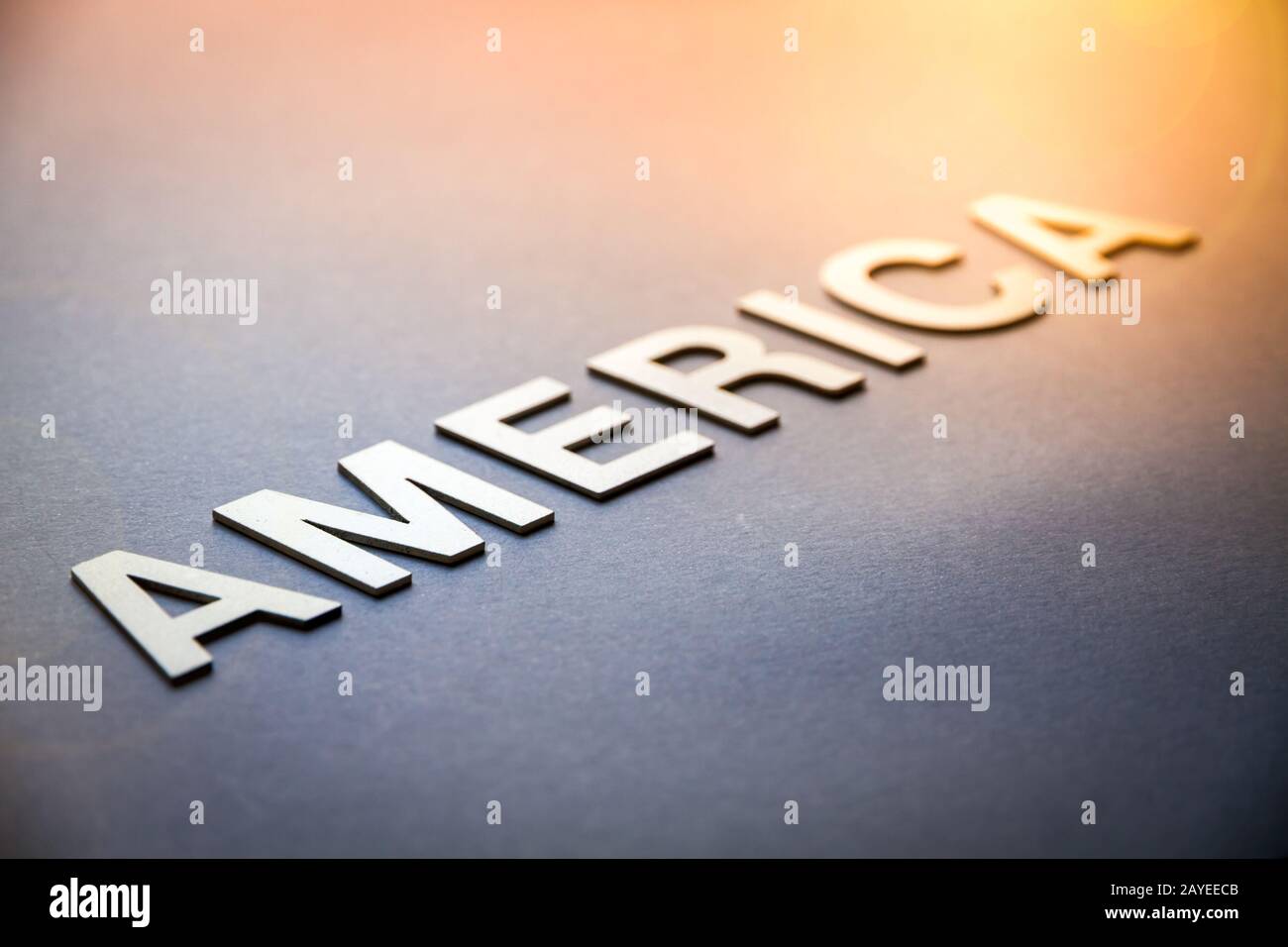 Word America written with white solid letters Stock Photo - Alamy