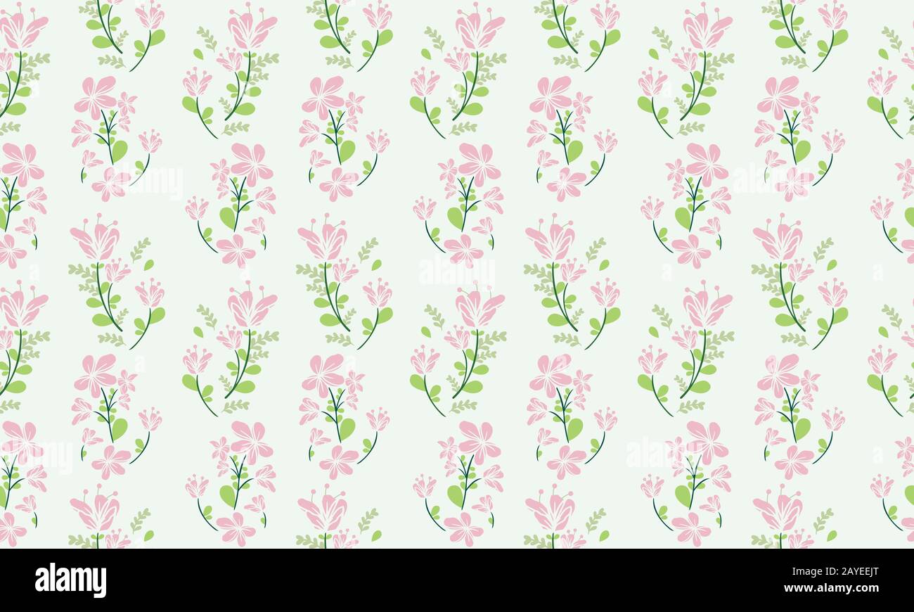 Beautiful motif of spring floral pattern background, with leaf and ...
