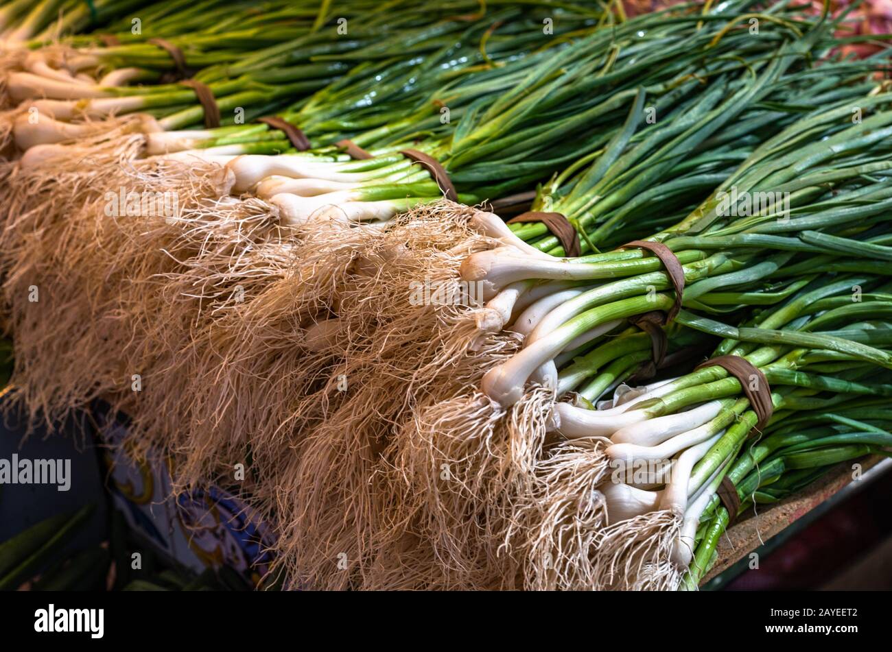 Raw scallions hi-res stock photography and images - Alamy