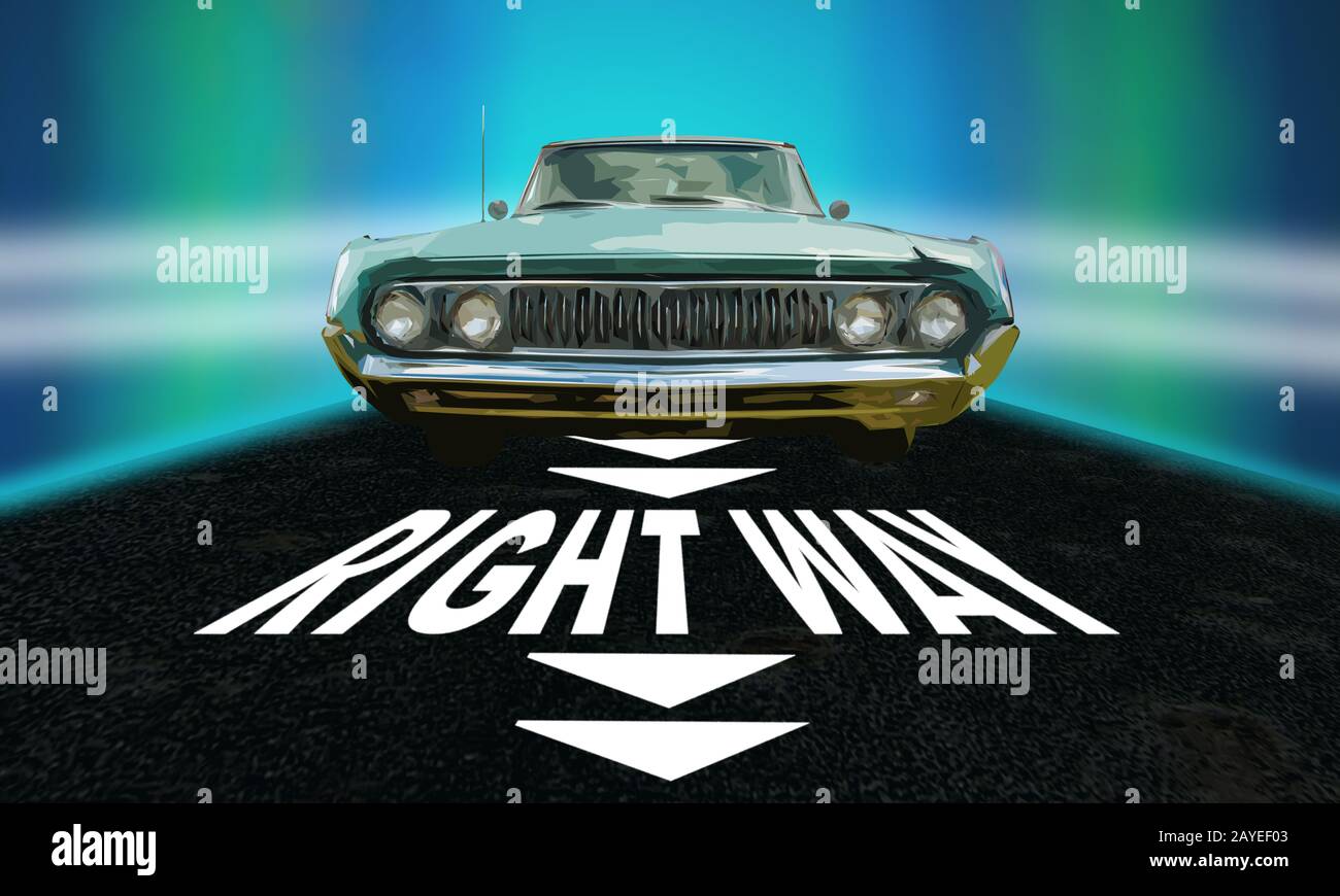 Street Sign Right Way Stock Photo - Alamy