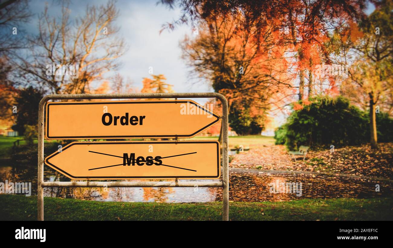 Street Sign Order versus Mess Stock Photo - Alamy