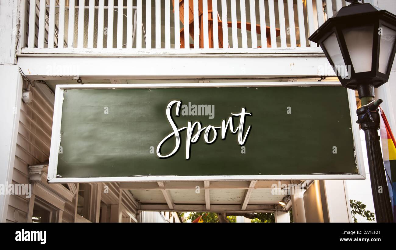 Street Sign to Sport Stock Photo - Alamy