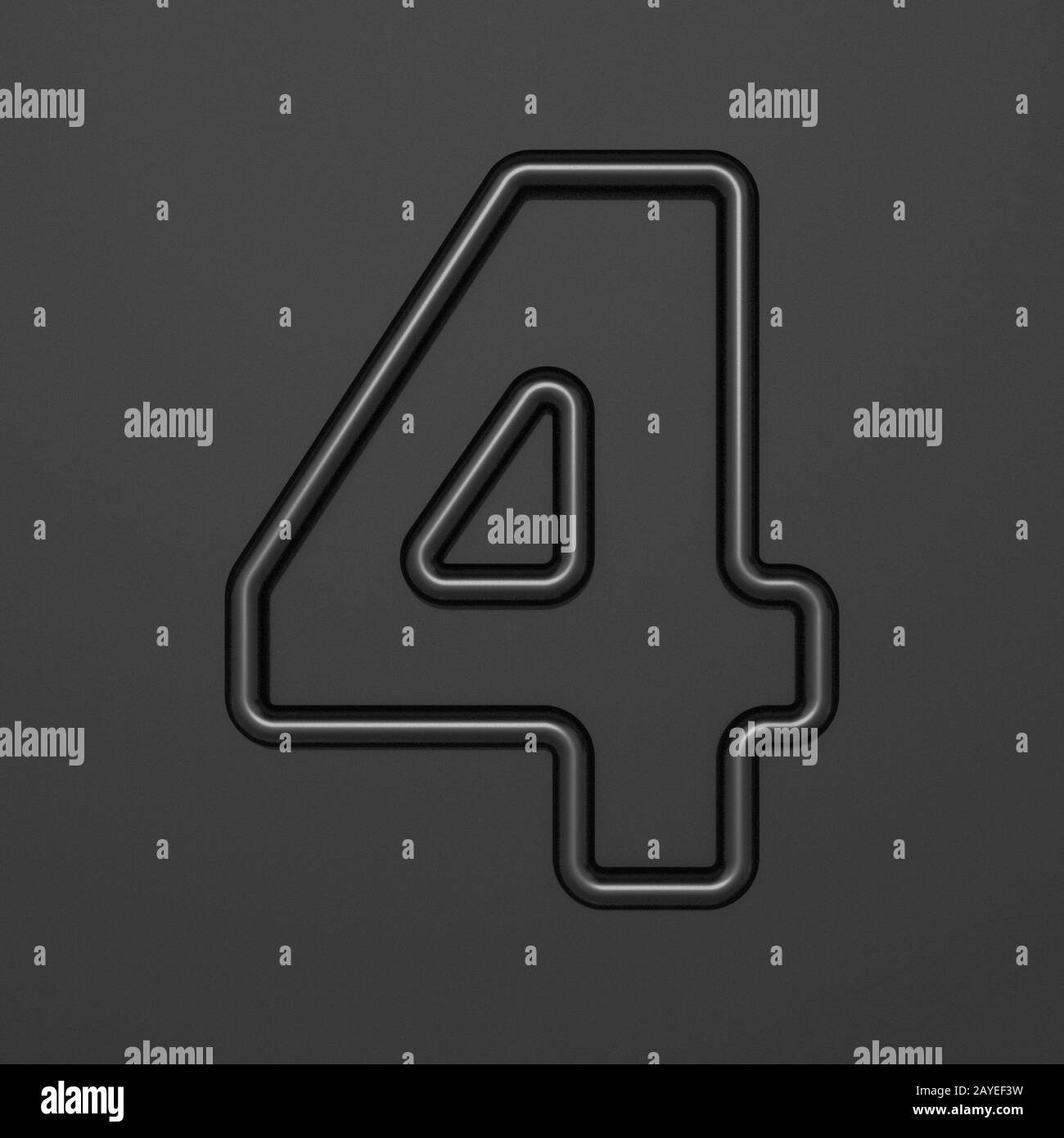 Black outline font Number 4 FOUR 3D Stock Photo - Alamy