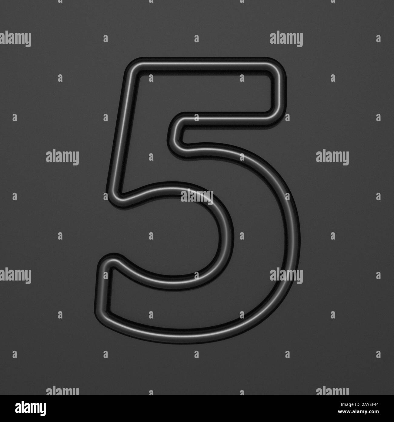 Black outline font Number 5 FIVE 3D Stock Photo - Alamy