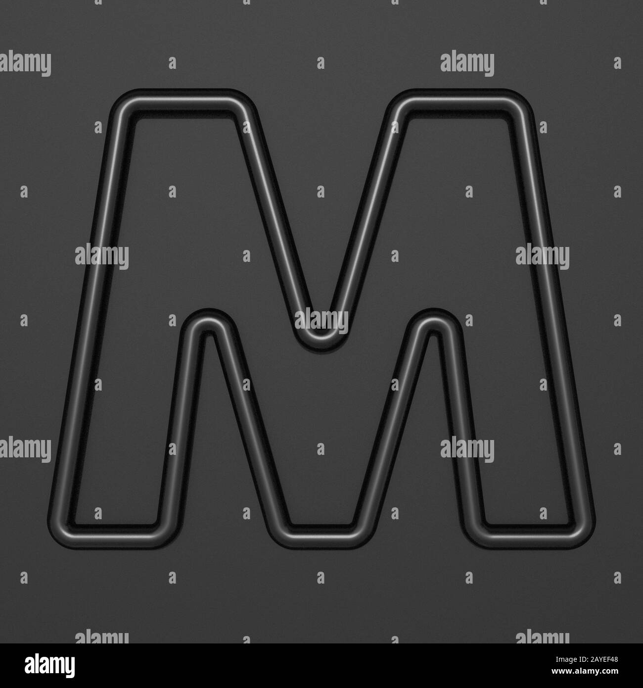 Black outline font Letter M 3D Stock Photo - Alamy