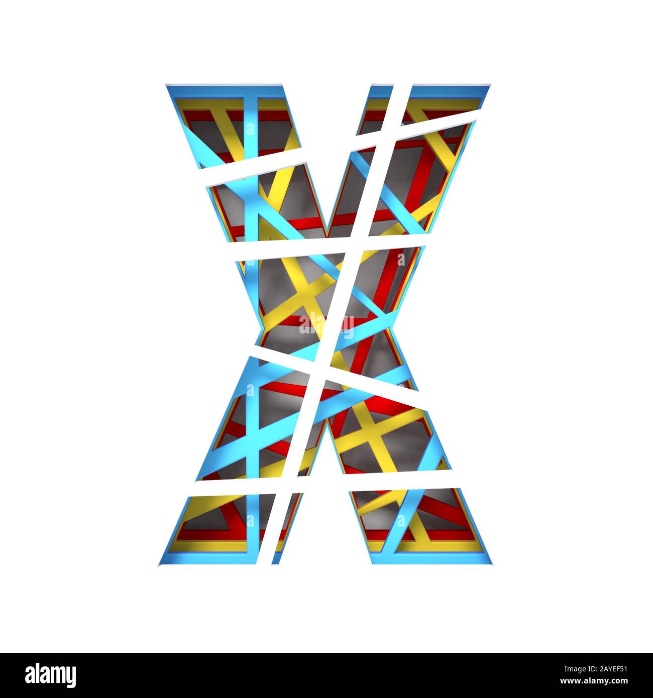 Colorful paper cut out font Letter X 3D Stock Photo - Alamy