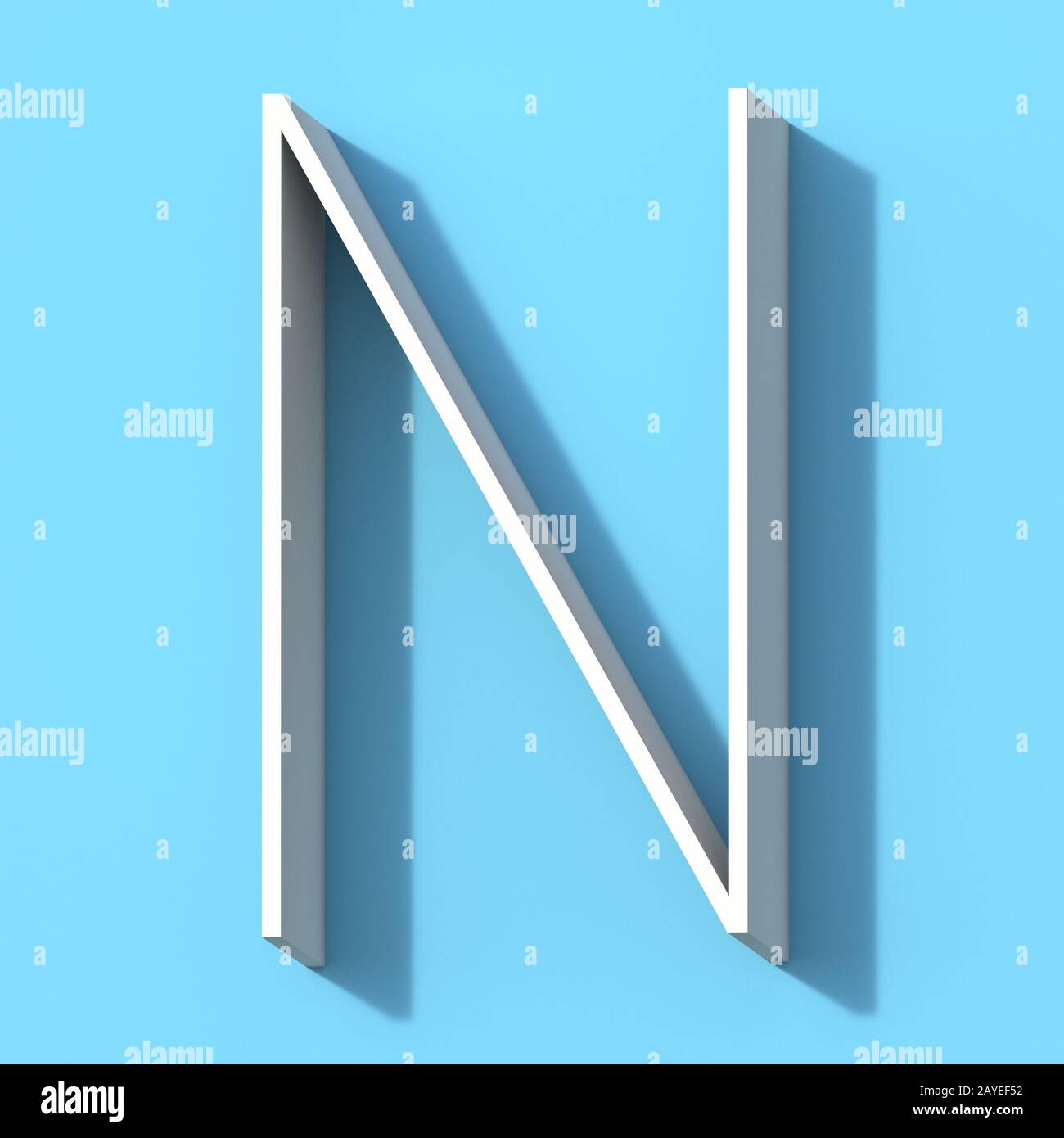 Long shadow font letter n hi-res stock photography and images - Alamy