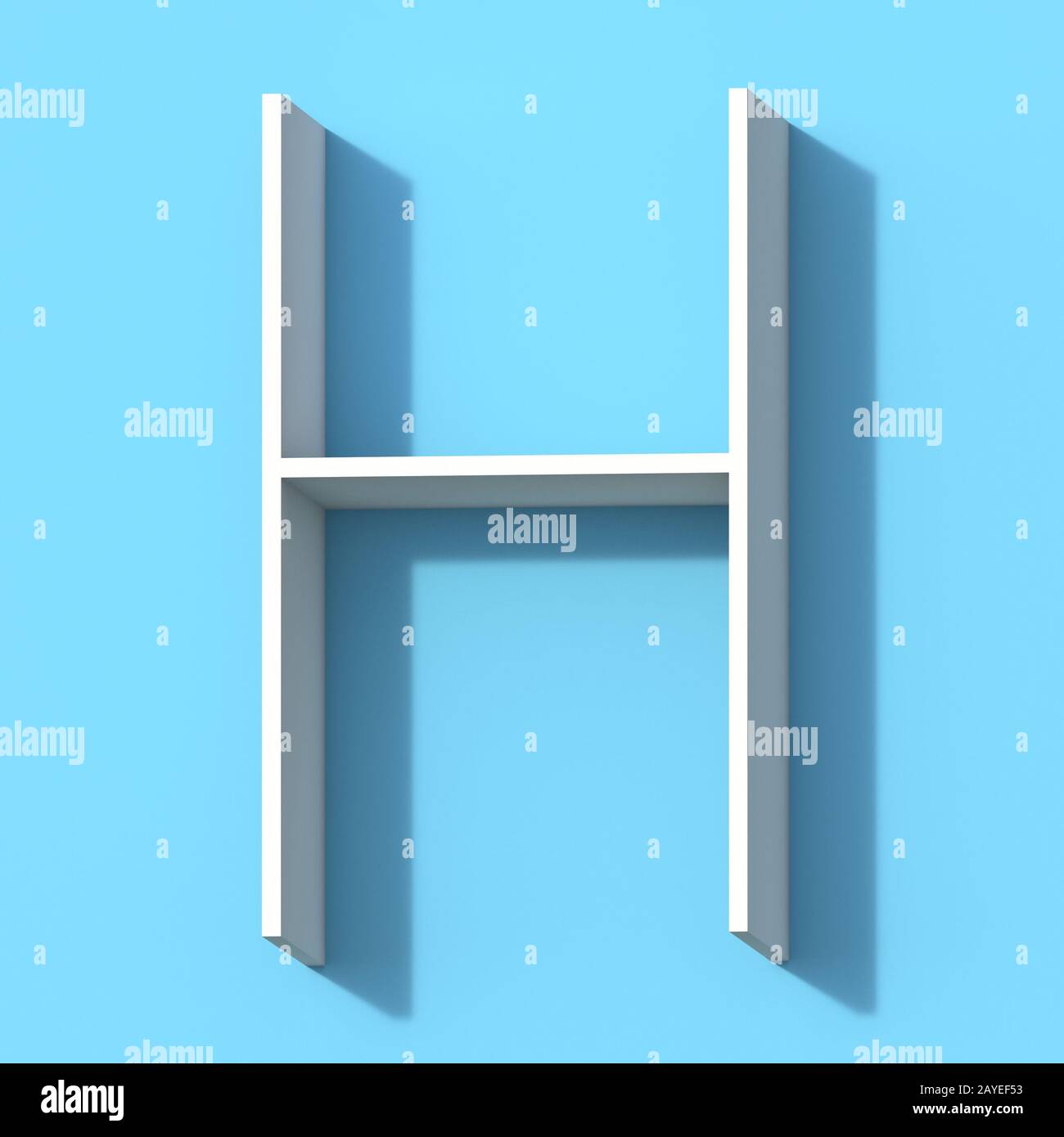 Line font with shadow Letter H 3D Stock Photo - Alamy