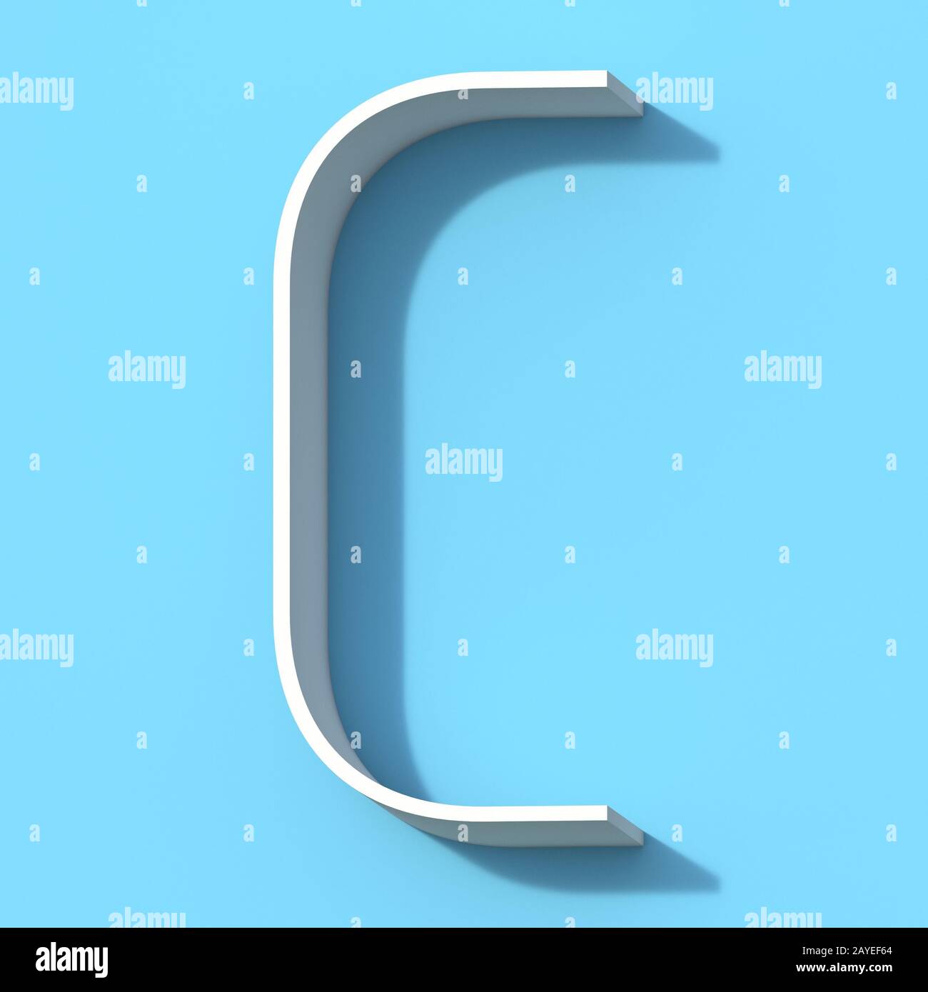 Line font with shadow Letter C 3D Stock Photo - Alamy
