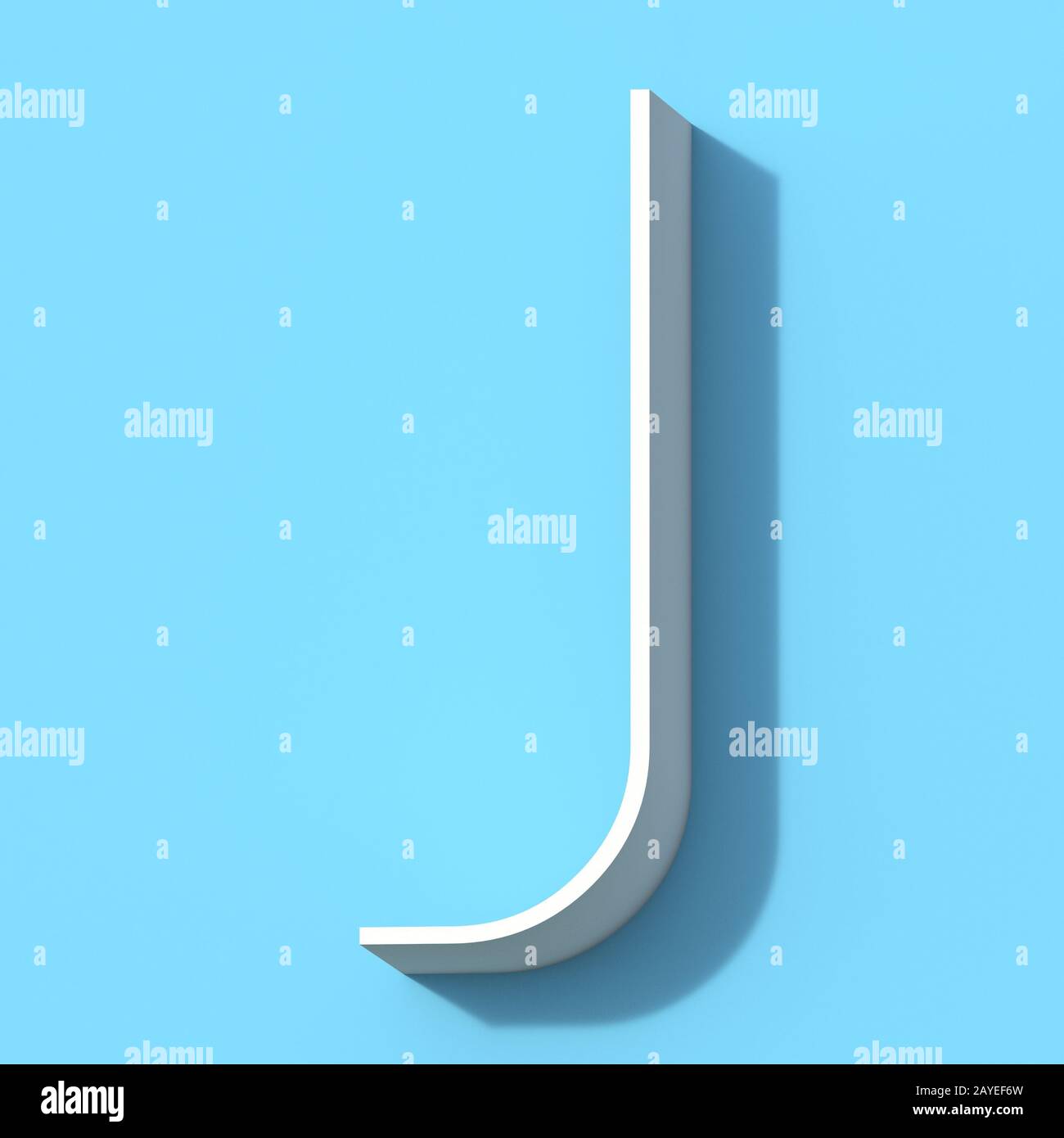 Line font with shadow Letter J 3D Stock Photo - Alamy