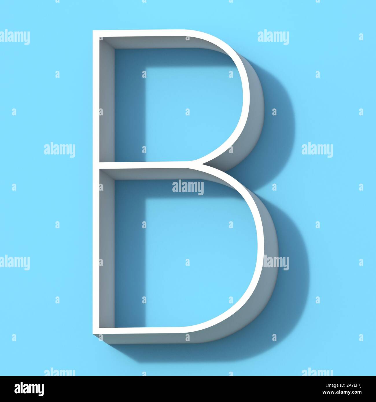 Line font with shadow Letter B 3D Stock Photo - Alamy