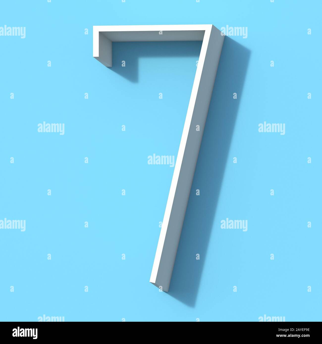 Line font with shadow Number 7 SEVEN 3D Stock Photo - Alamy