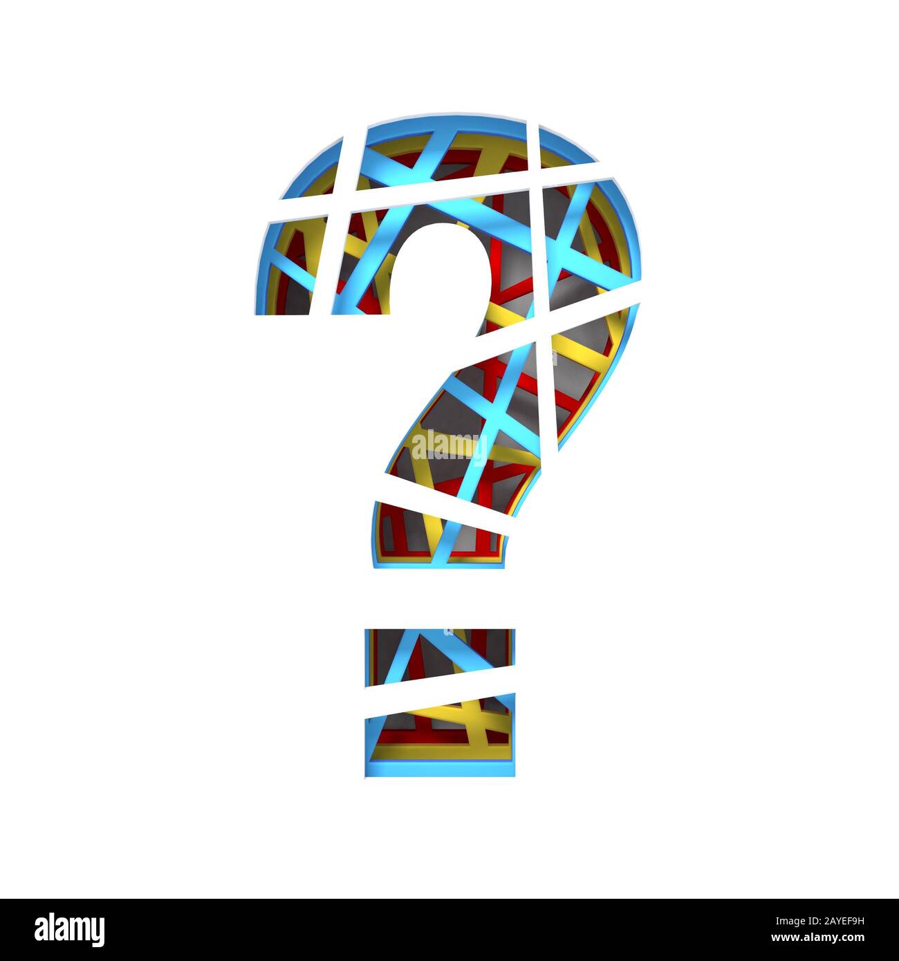 Colorful paper cut out font QUESTION MARK 3D Stock Photo - Alamy
