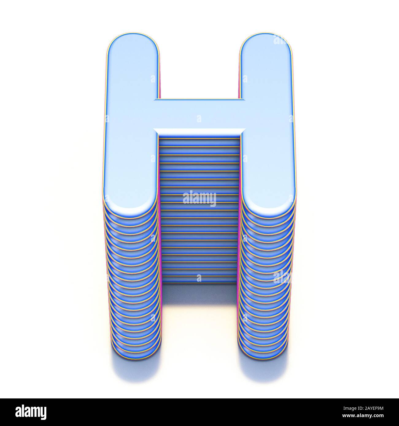 Blue extruded font Letter H 3D Stock Photo - Alamy