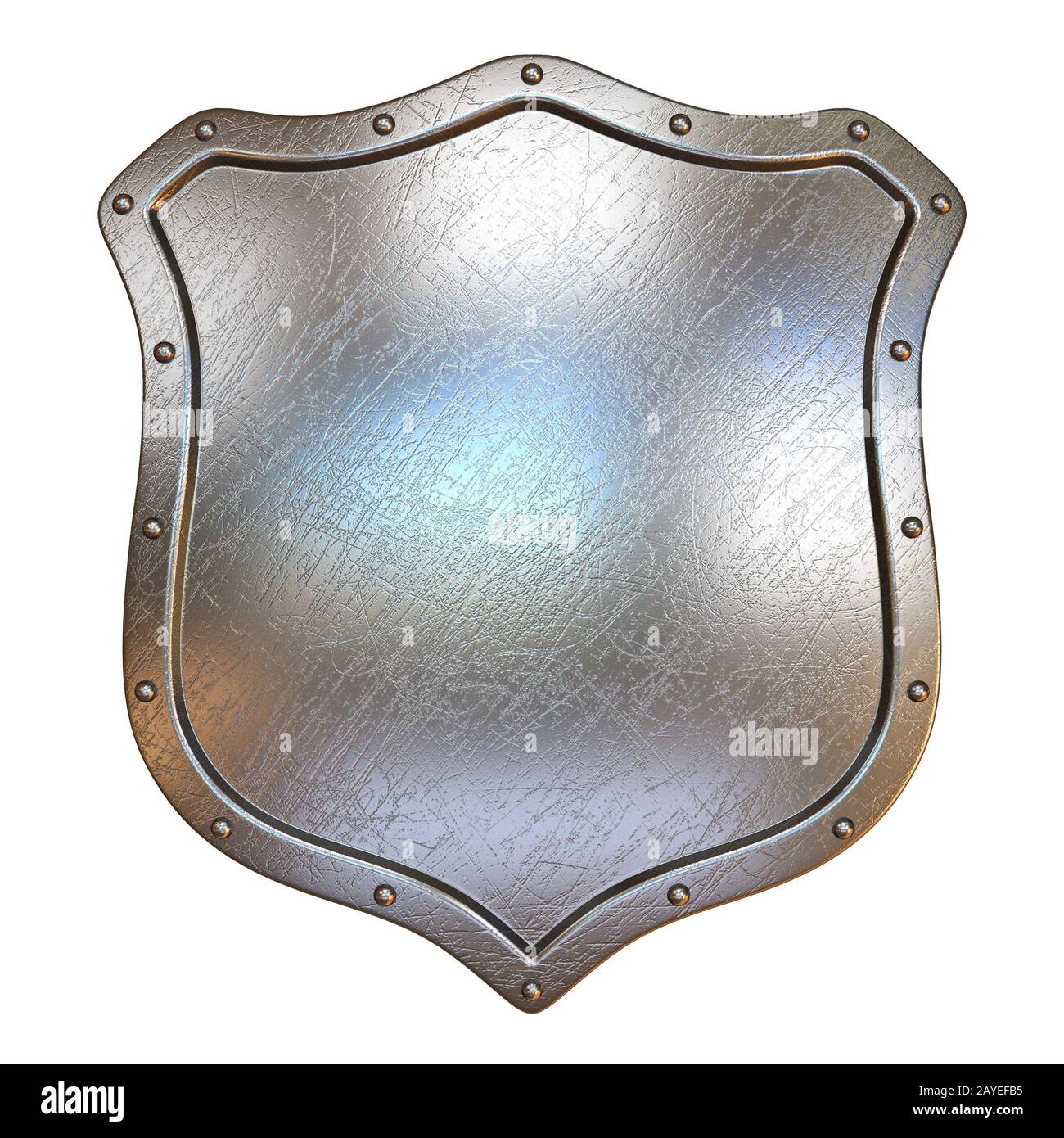 Simple metal shield 3D Stock Photo - Alamy