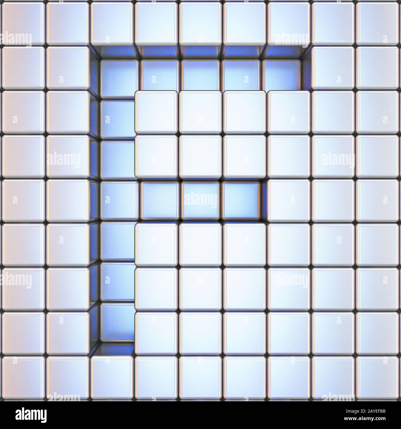 Cube grid Letter F 3D Stock Photo - Alamy
