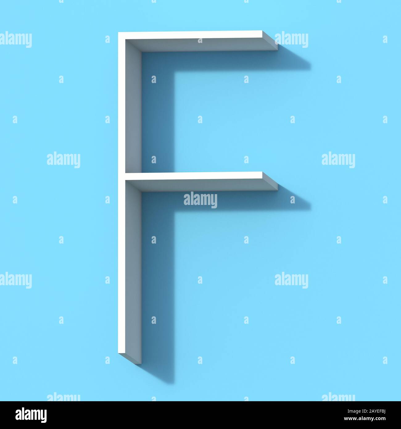 Line font with shadow Letter F 3D Stock Photo - Alamy