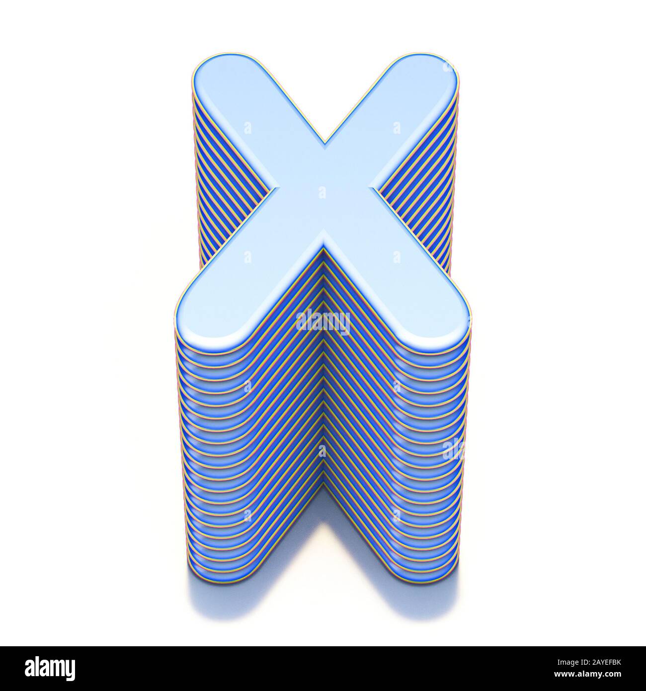 Blue extruded font Letter X 3D Stock Photo - Alamy