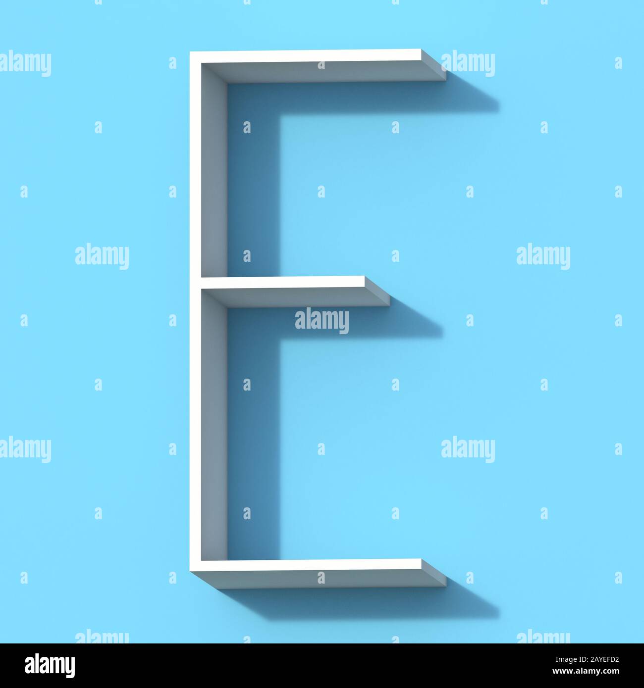 Line font with shadow Letter E 3D Stock Photo - Alamy