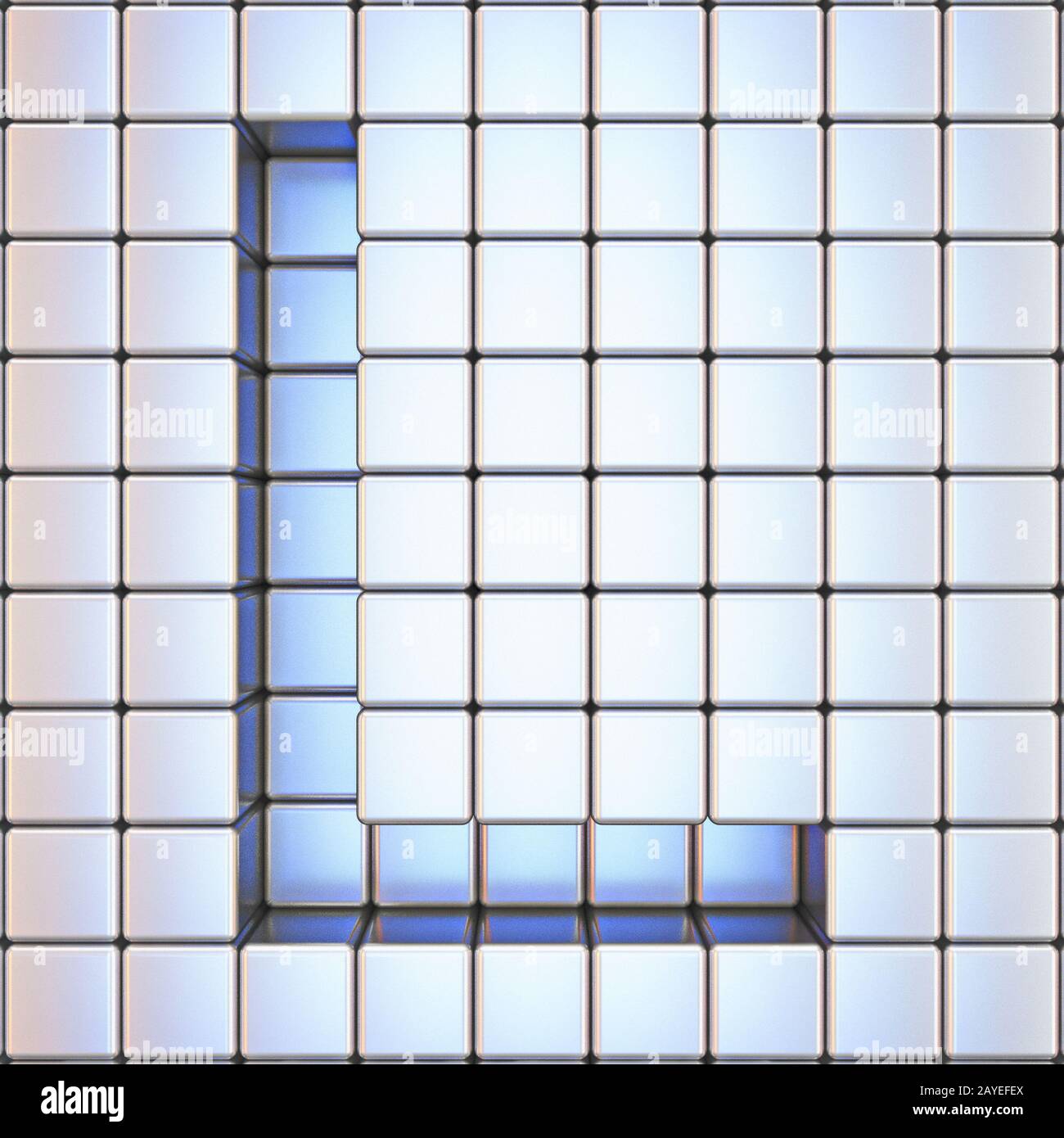 Cube grid Letter L 3D Stock Photo - Alamy