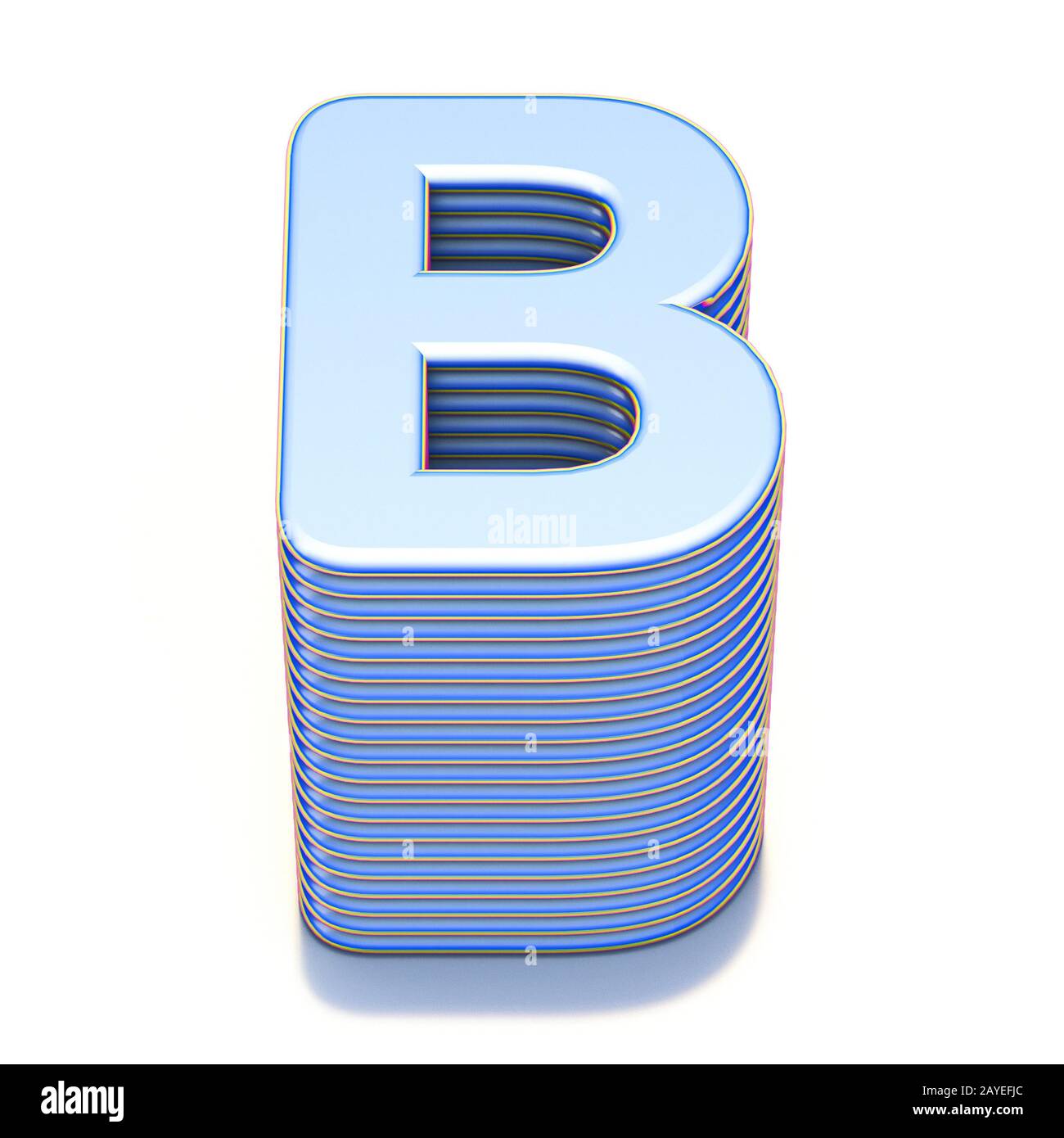 Blue extruded font Letter B 3D Stock Photo - Alamy