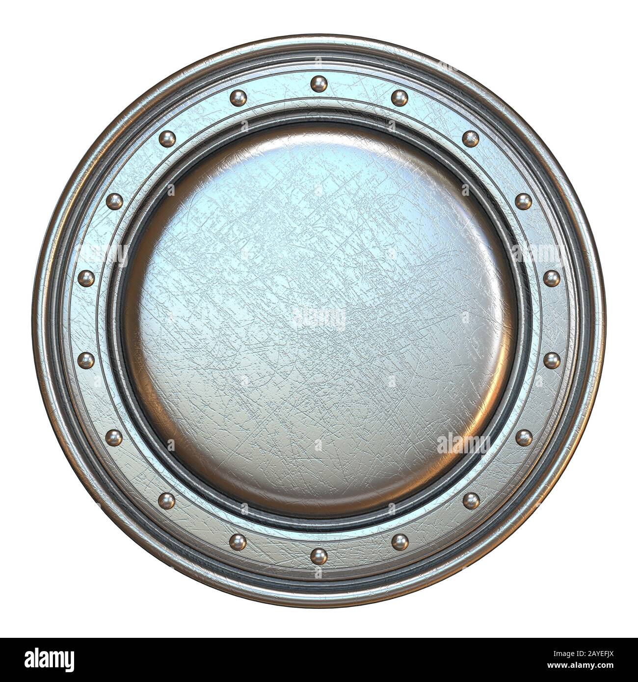 Metal medieval round shield illustration hi-res stock photography and ...