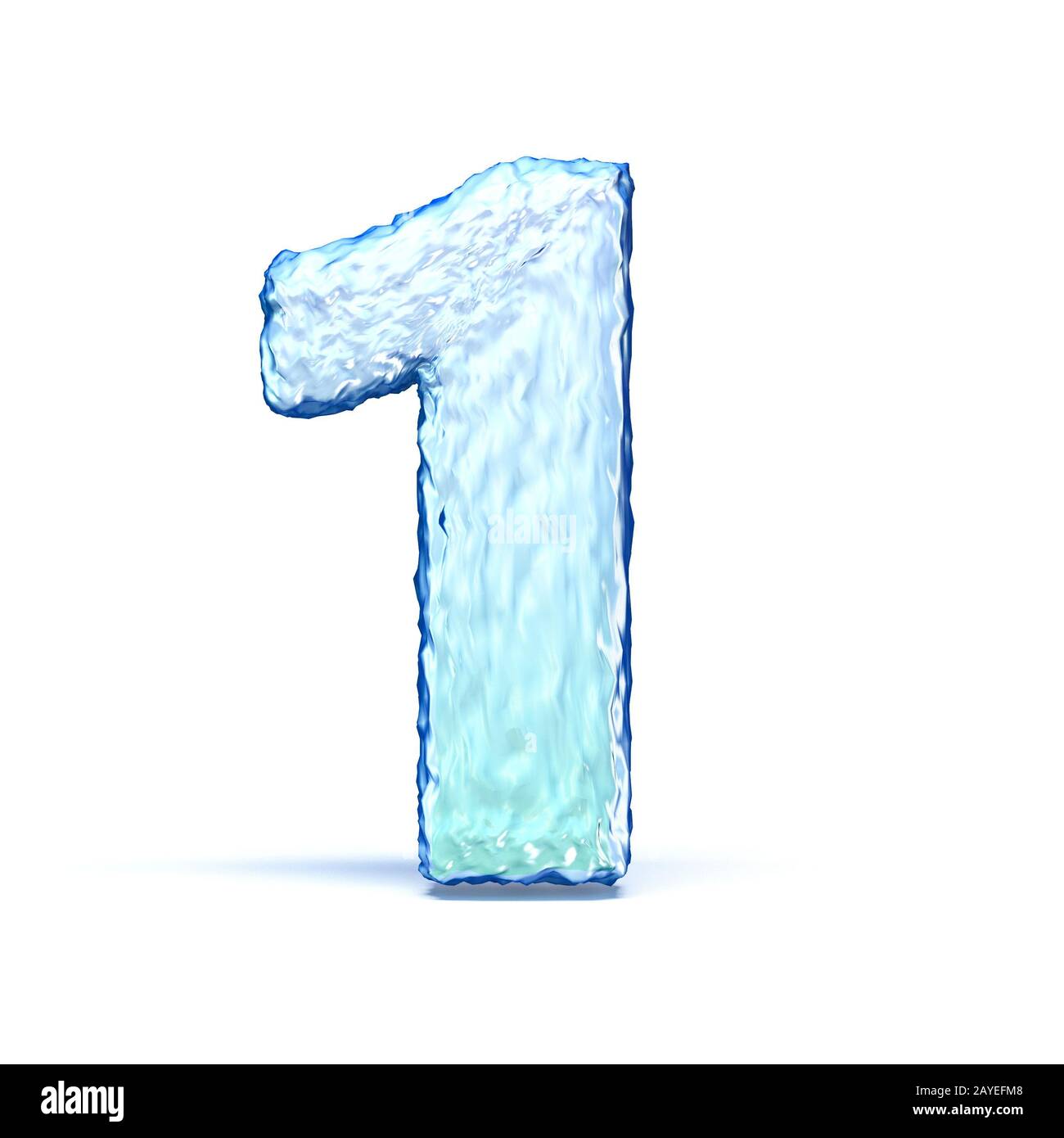 Ice crystal font Number 1 ONE 3D Stock Photo - Alamy