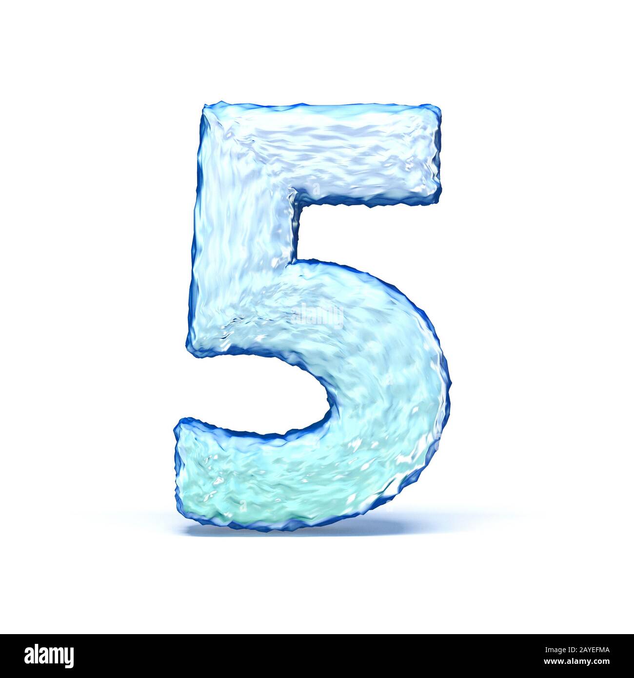 Ice crystal font Number 5 FIVE 3D Stock Photo - Alamy