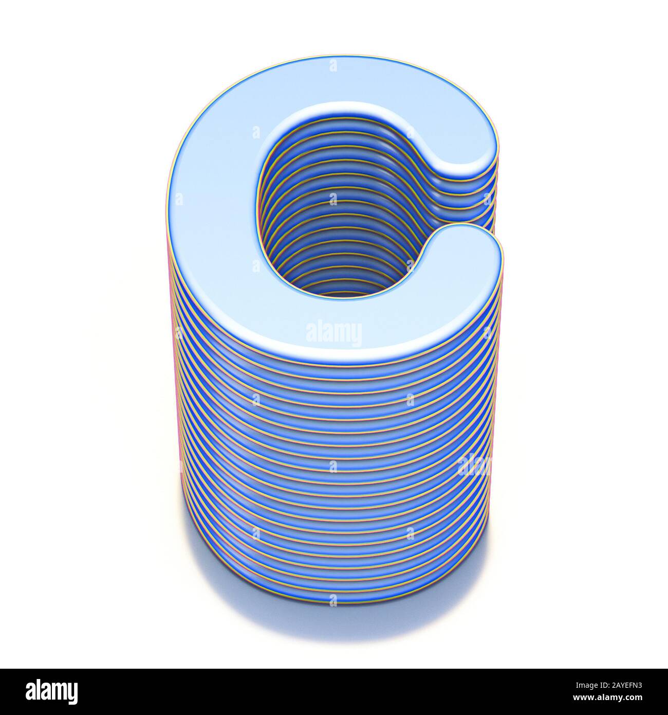 Blue extruded font Letter C 3D Stock Photo - Alamy