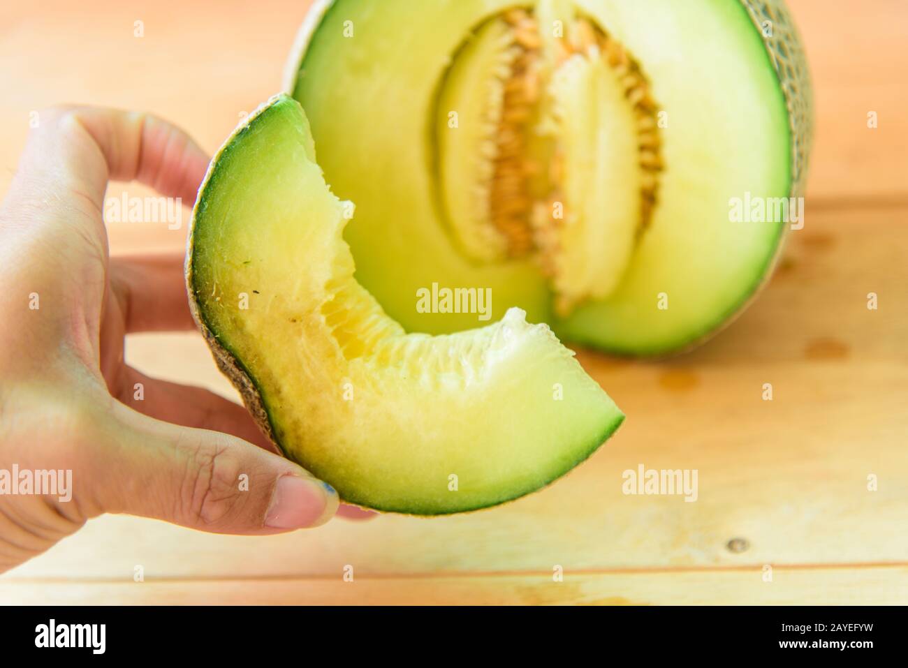 melon Damaged by bacteria Stock Photo - Alamy