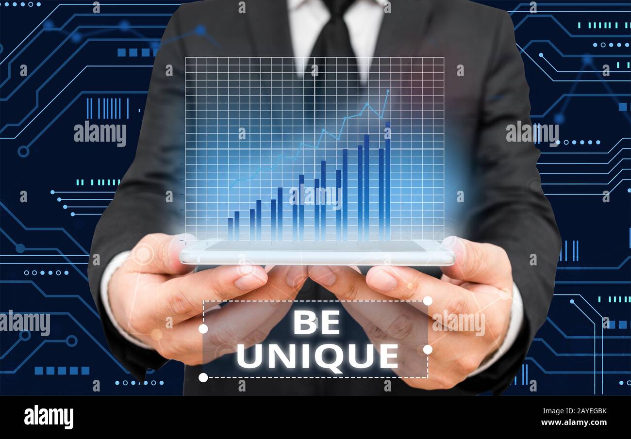 Writing note showing Be Unique. Business photo showcasing being the ...