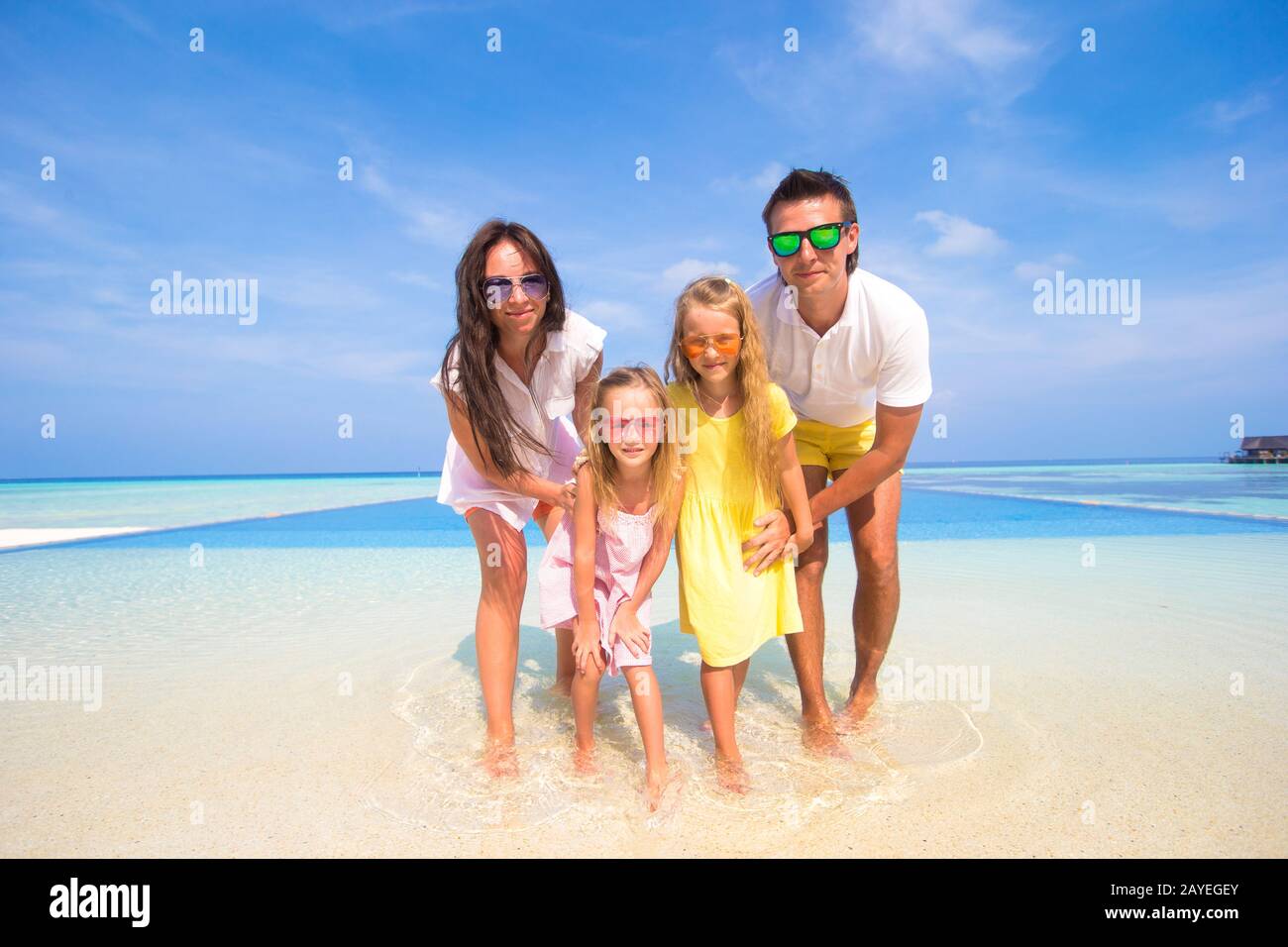 Portrait of beautiful family during summer tropical vacation Stock ...