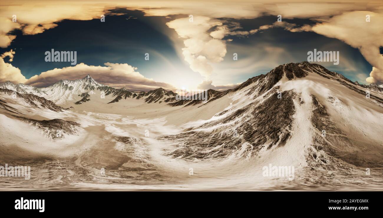 Mountain sunset 360 hi-res stock photography and images - Alamy