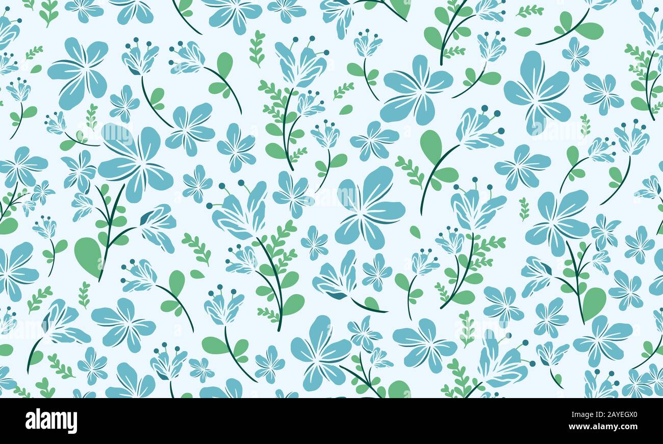 Beautiful motif of spring floral pattern background, with leaf and ...