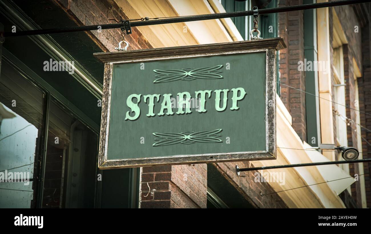 Street Sign to Startup Stock Photo - Alamy