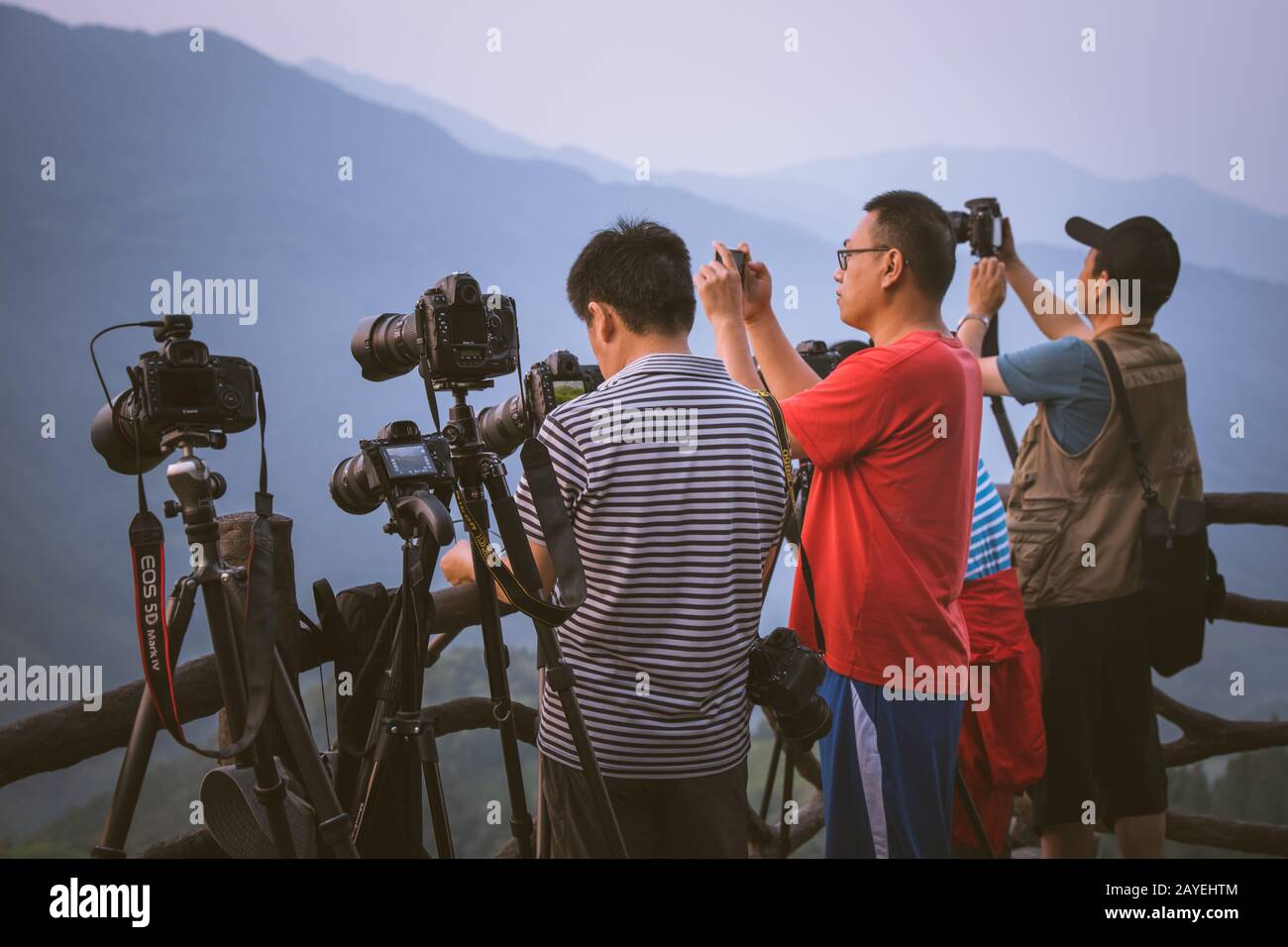 Group Of Photographers Sunrise High Resolution Stock Photography and ...